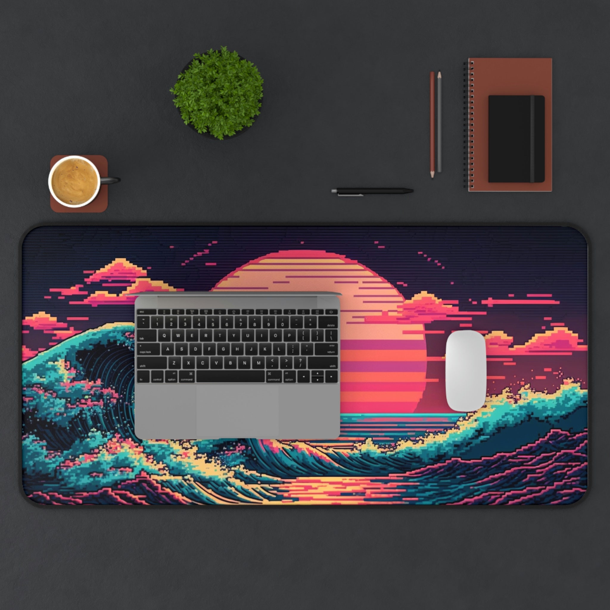 Retro Cyber Punk Vaporwave, Gaming Mouse Pad, Japanese Style 8bit ...