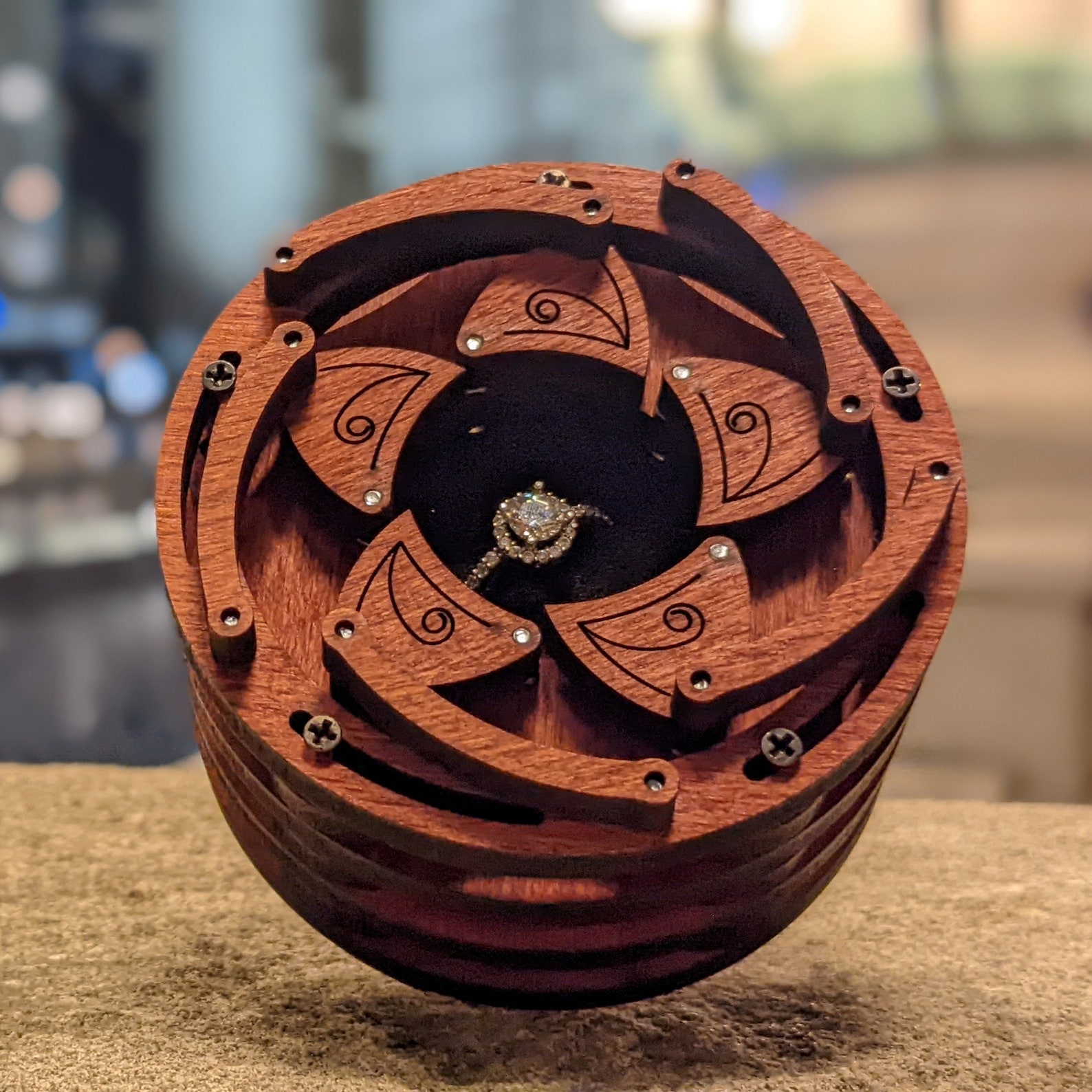 Unique Engagement Ring Box Proposal Ring Box Wooden - Etsy