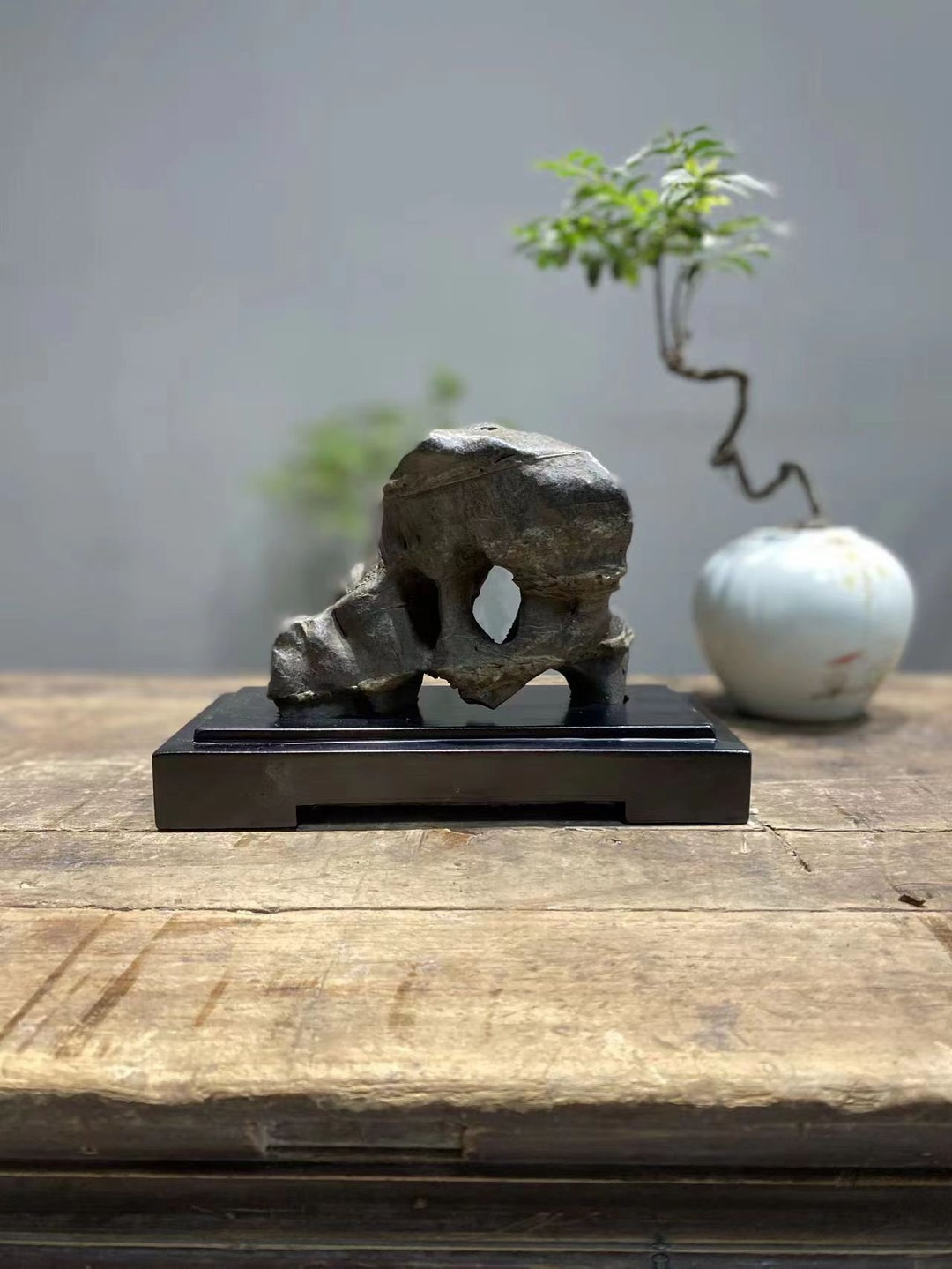 Old Collection China Natural Stone Mountain Stones Bonsai Suiseki Taihu ...