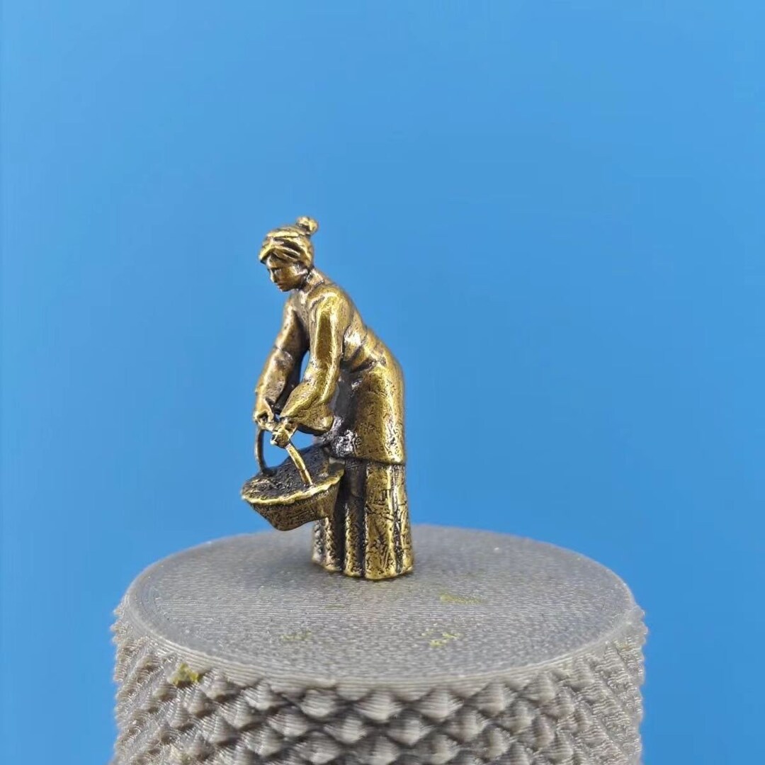 Copper Bonsai Suiseki Micro Landscape Decoration：rural Women - Etsy