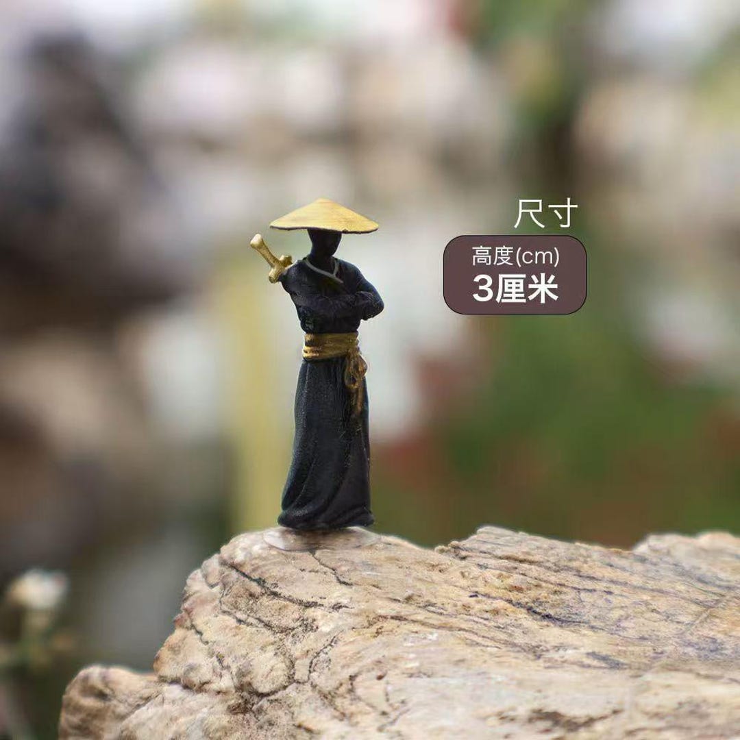 Resin Bonsai Suiseki Micro Landscape Decoration：knight-errant Black 2 ...