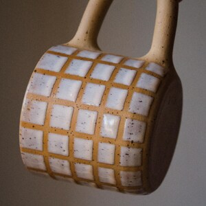 CHECKERED Pattern Glaze Mug Handmade, Ceramic, Kinfolk, Unique, Mugs ...