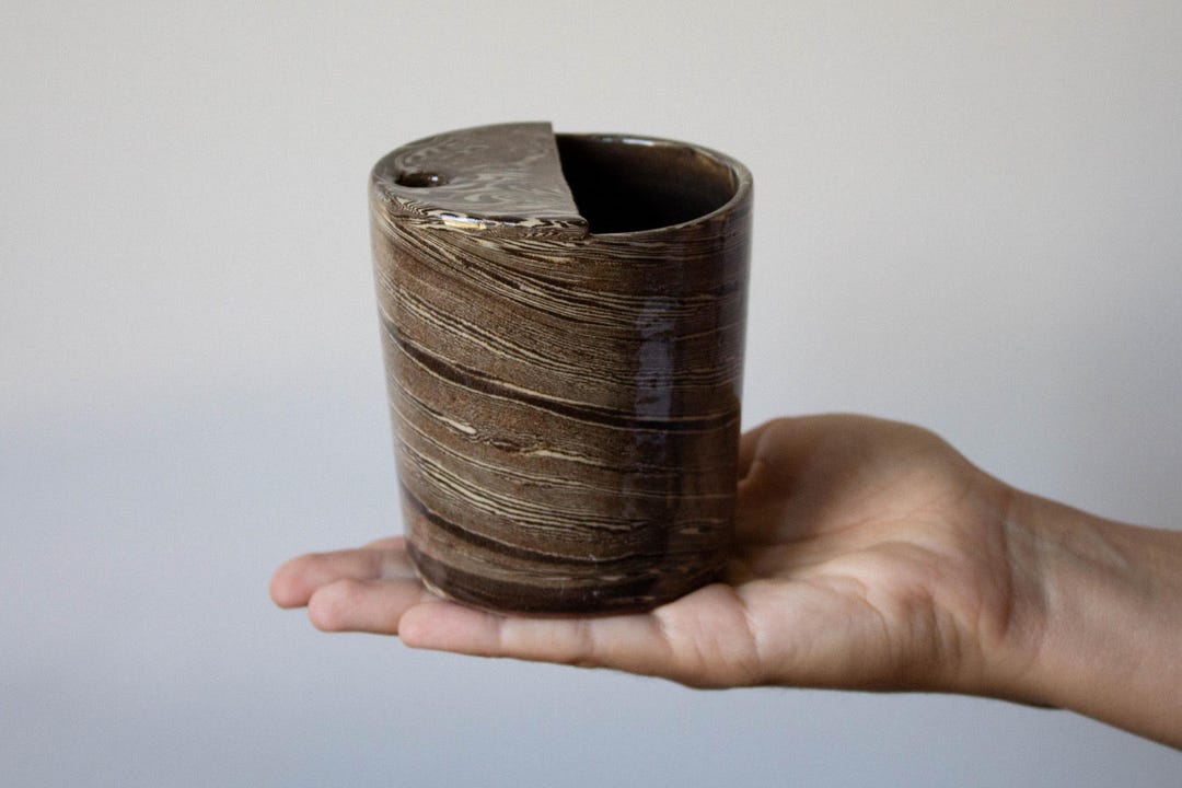 NERIKOMI Pattern Travel Sippy Cup Handmade, Ceramic, Tumbler, To-go ...