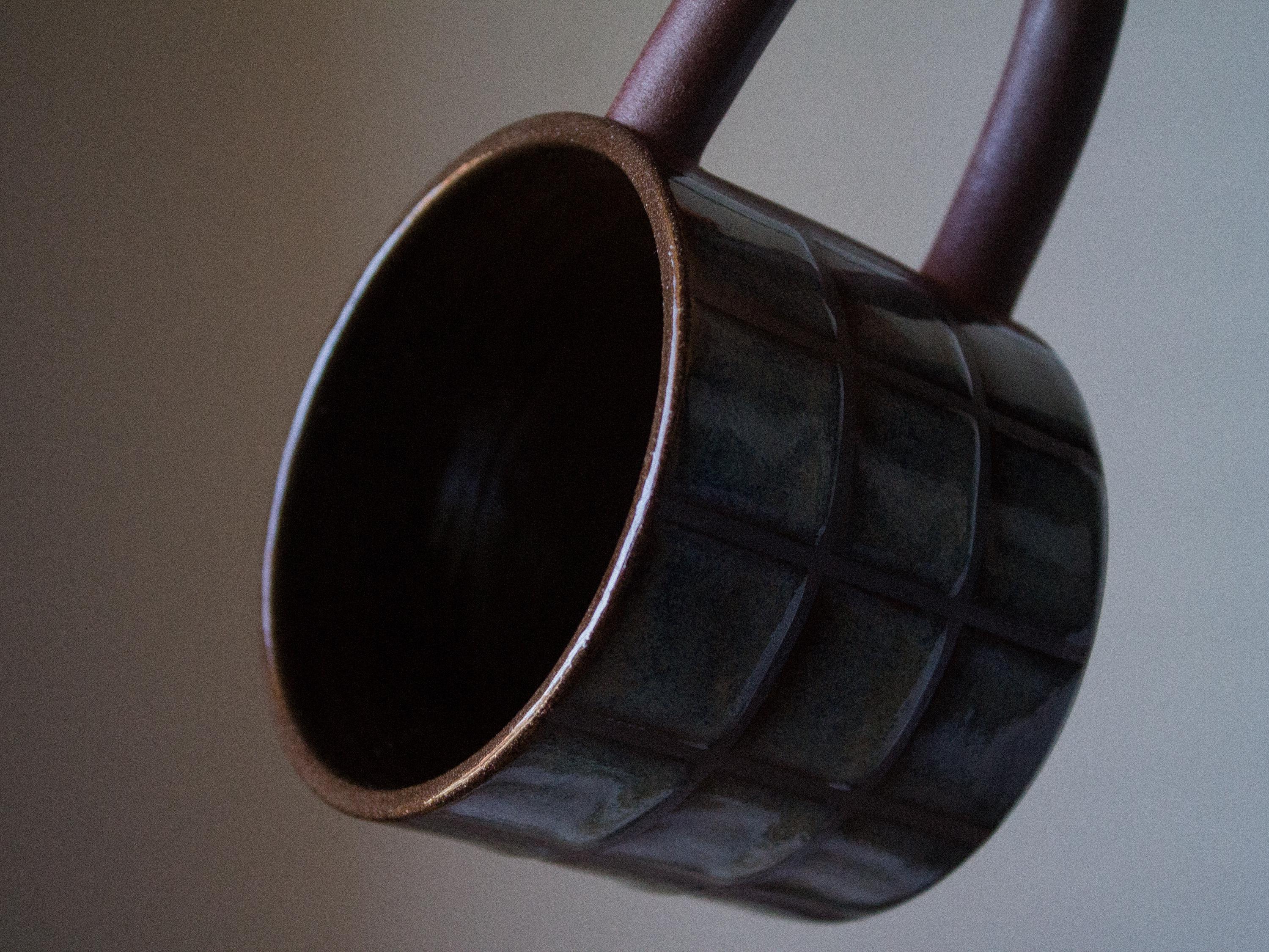 CHECKERED Pattern Glaze Mug | Handmade, Ceramic, Housewarming, Unique ...