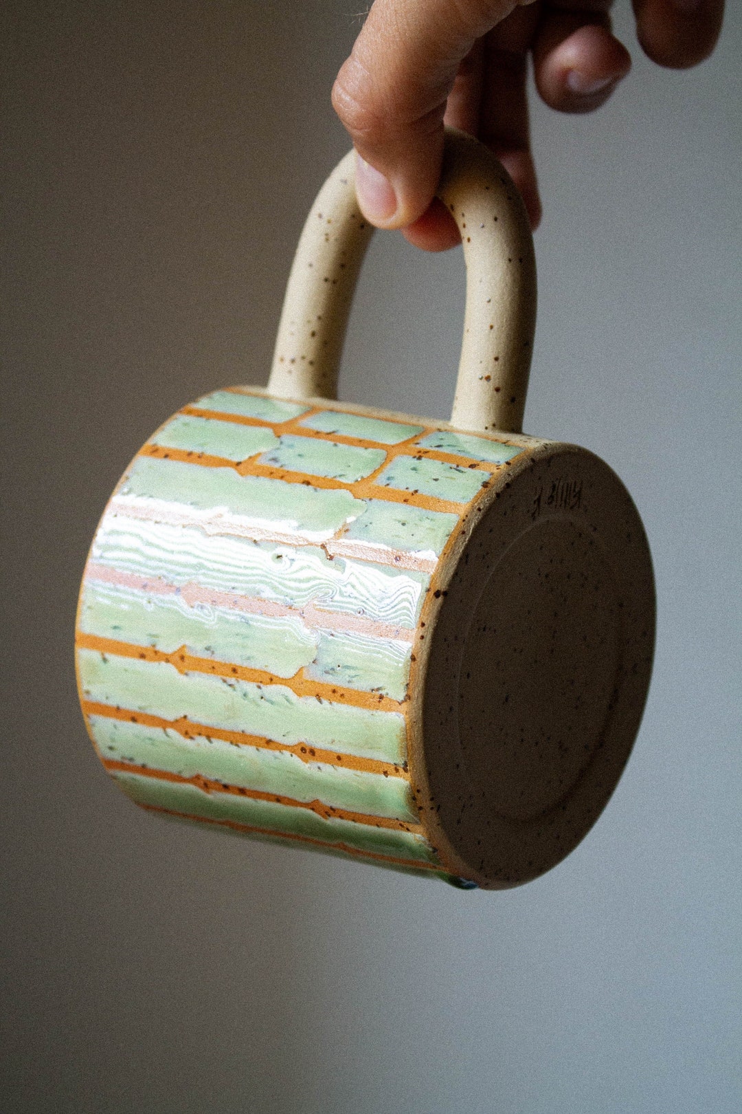 CHECKERED Pattern Glaze Mug | Handmade, Ceramic, Kinfolk, Unique, Mugs ...