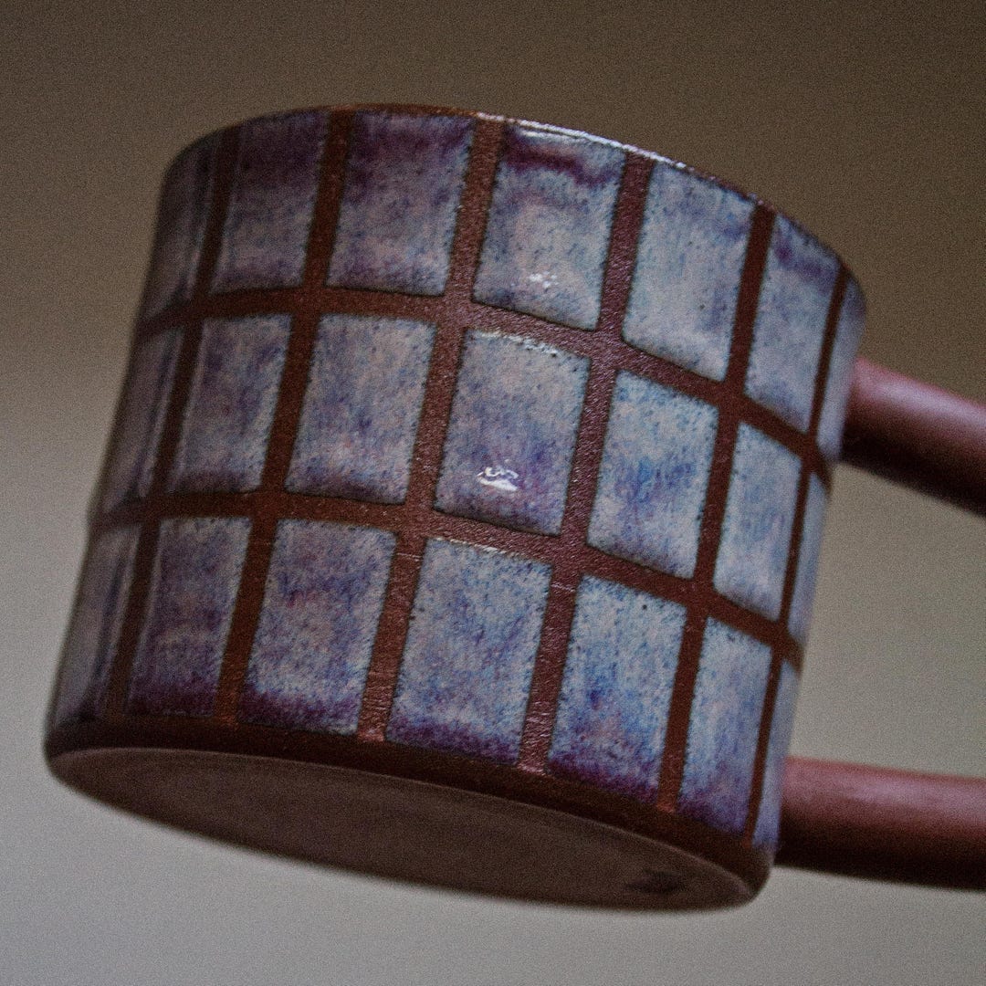 CHECKERED Pattern Glaze Mug | Handmade, Ceramic, Christmas, Unique ...