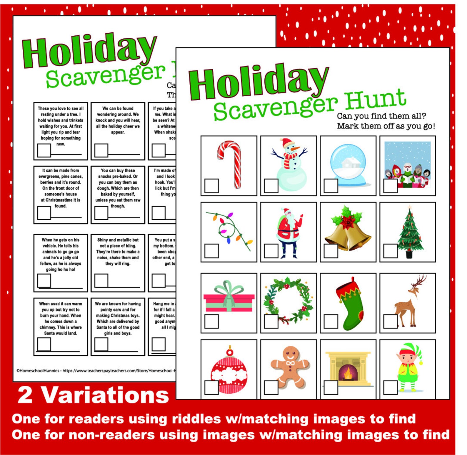 Holiday Scavenger Hunt/instant PDF Download/classroom Teamwork/holiday ...