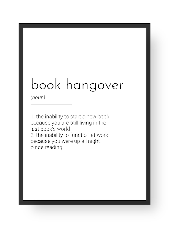 Book Hangover Definition Print Funny Reading Gift Book - Etsy UK