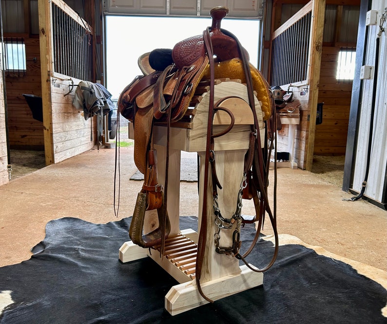 Hardwood Saddle Stand - Etsy