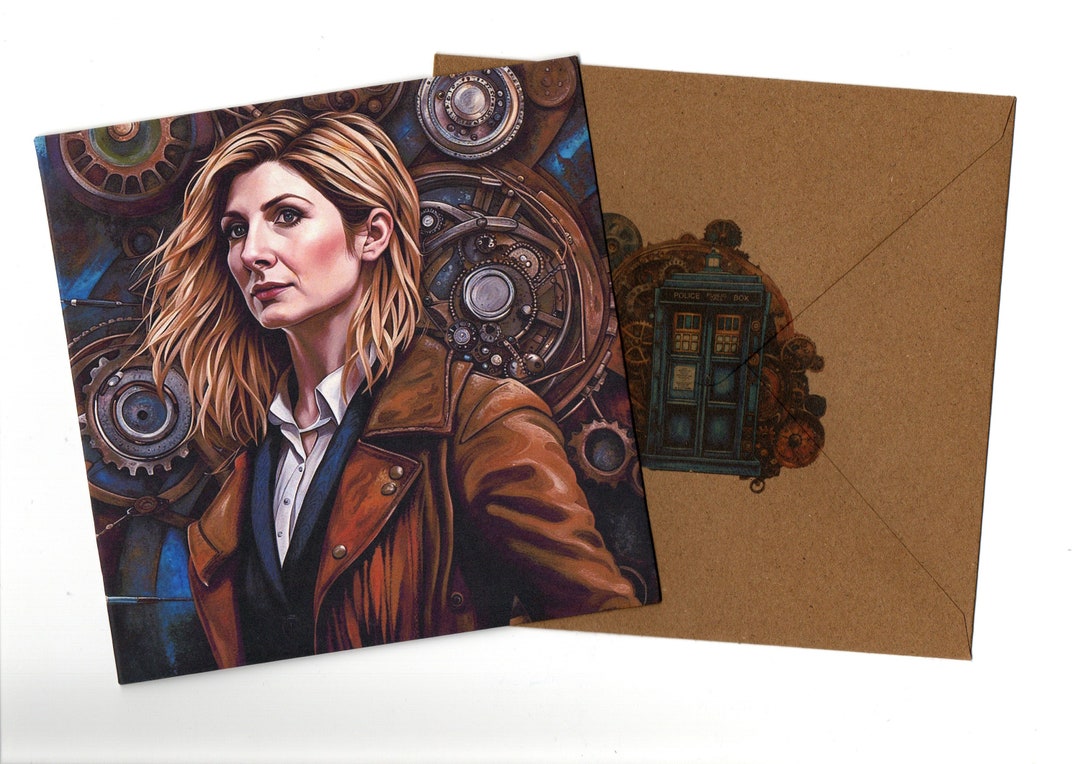 Jodie Whittaker Steampunk 15x15 Greeting Card and Envelope Blank Inside ...