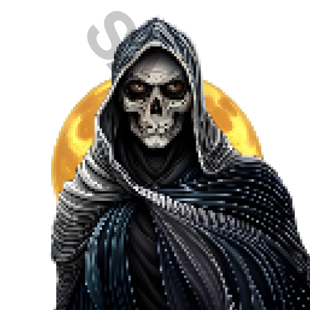 Grim Reaper Pixel Art Digital Png Picture With No Commercial ...