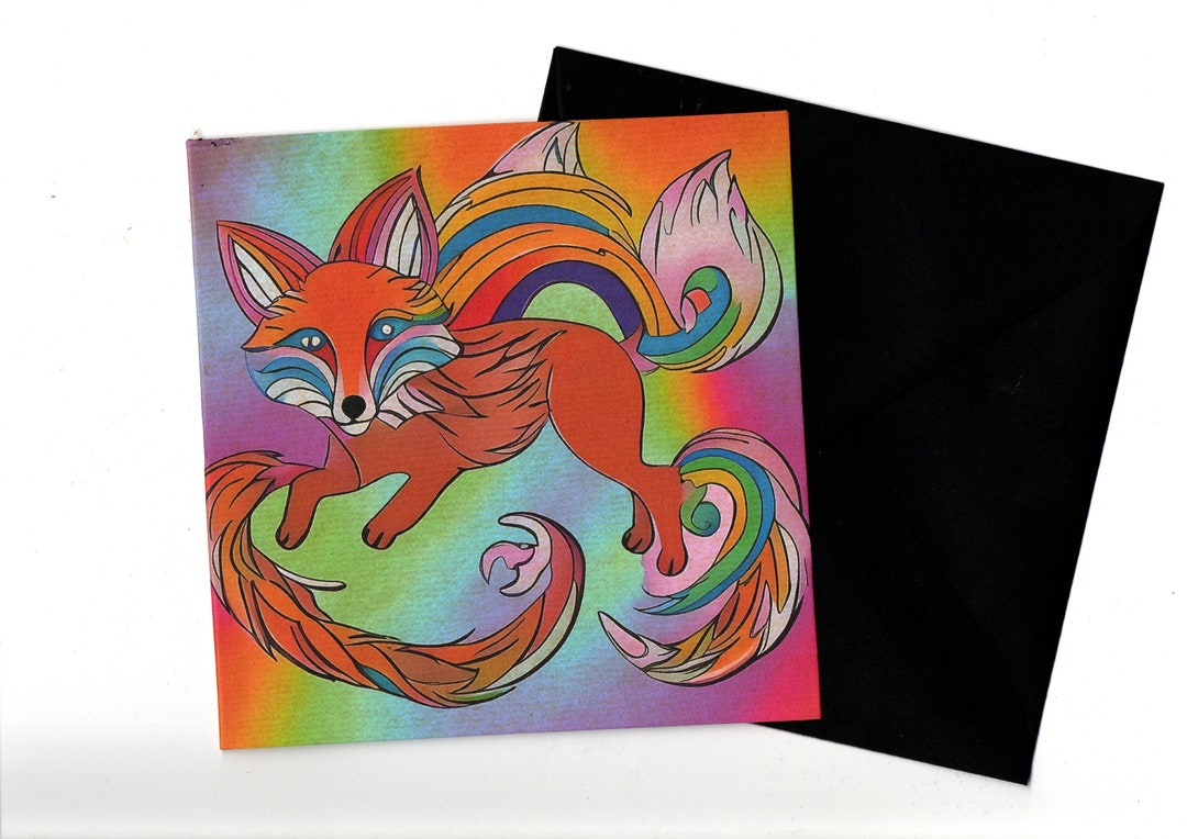 Fox Art Portrait Card 15x15 With Envelope - Etsy