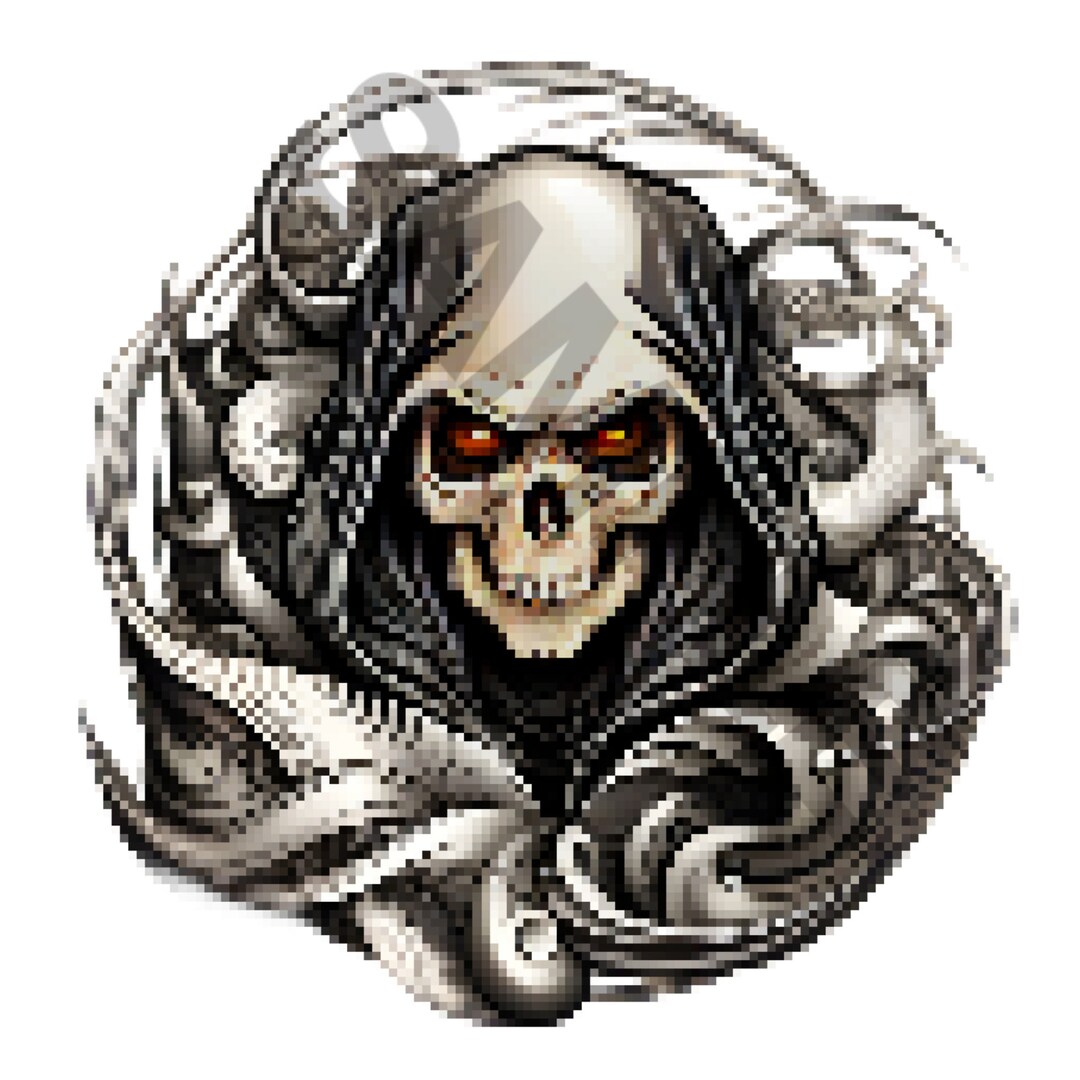 Grim Reaper Pixel Art Digital Png Picture With No Commercial ...