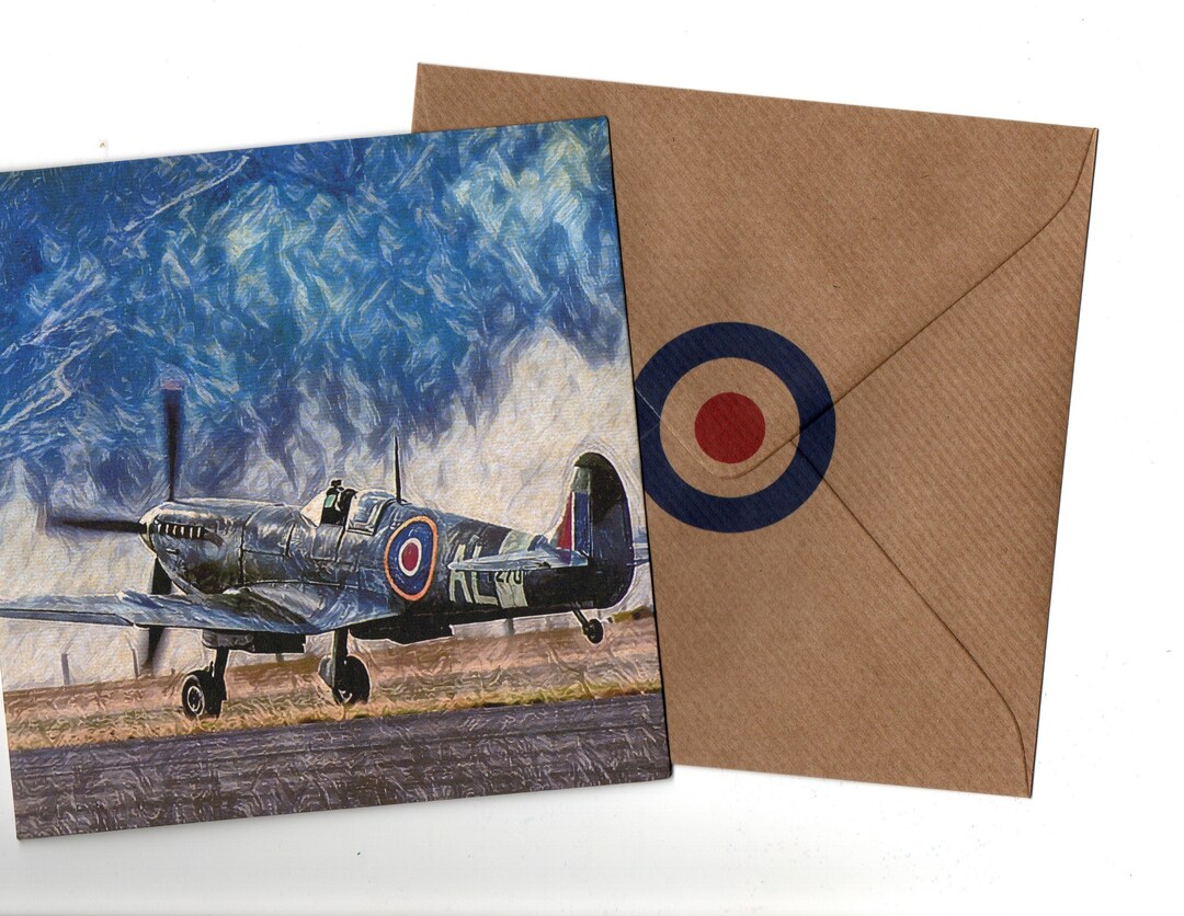 World War 2 Spitfire 15x15 Greeting Card With Envelope Blank Inside - Etsy