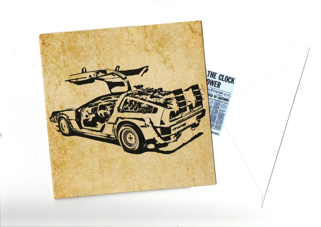 Delorean Handmade Card 15x15 With Envelope Blank Inside - Etsy