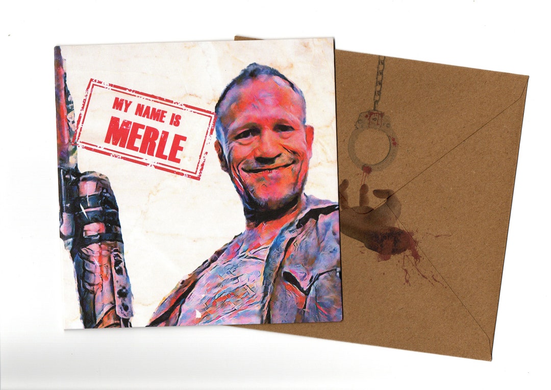 Michael Rooker TWD 15x15 Handmade Greeting Card With Envelope Blank ...