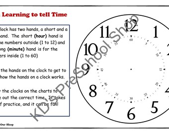 Kids Clock Time Matching Printable Puzzle Begginers Math - Etsy