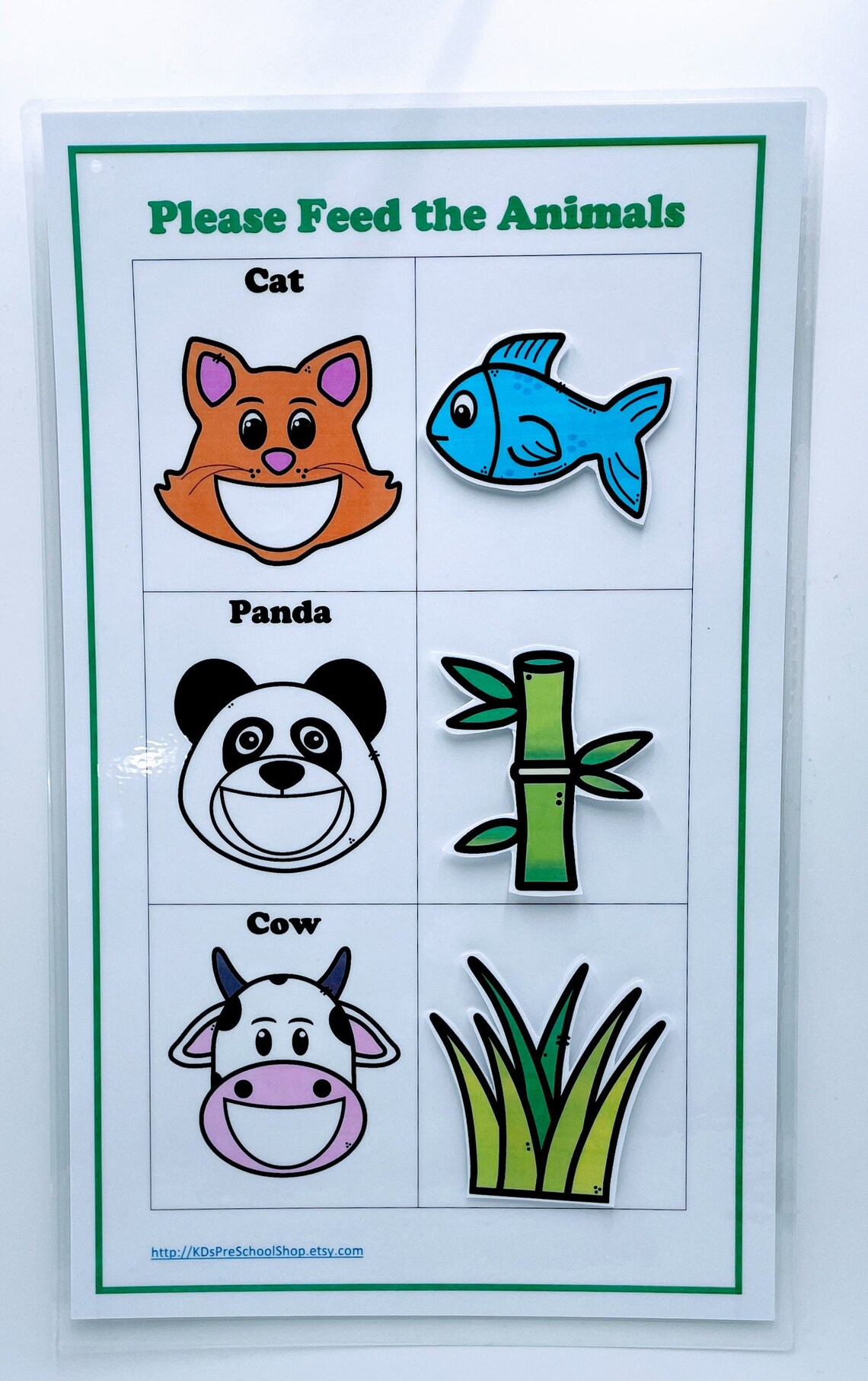 Please Feed the Animals Toddler Preschool/Homeschool Chart | Etsy