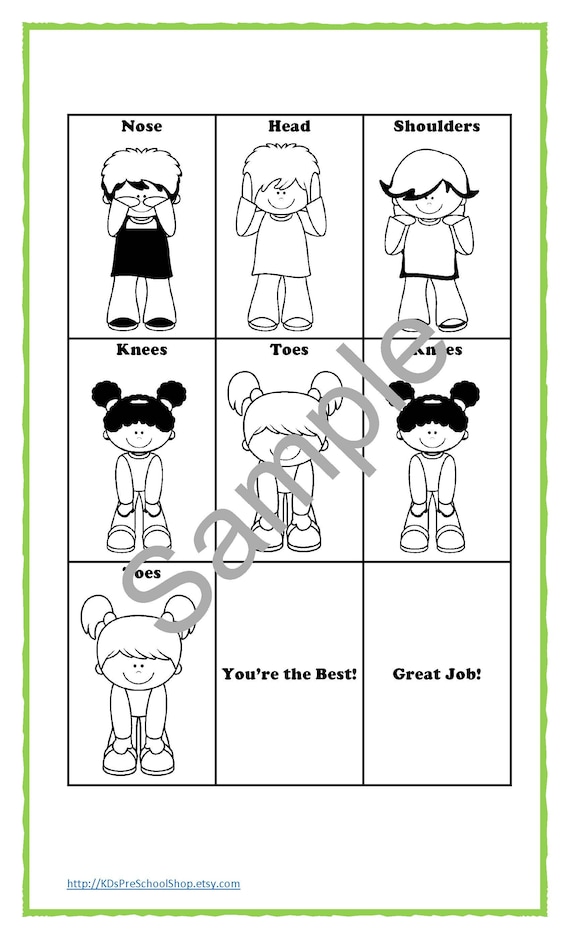 Head Shoulders Knees And Toes Printable