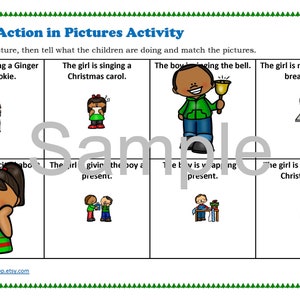 Christmas Action in Pictures Prek Kinder & First Grade - Etsy