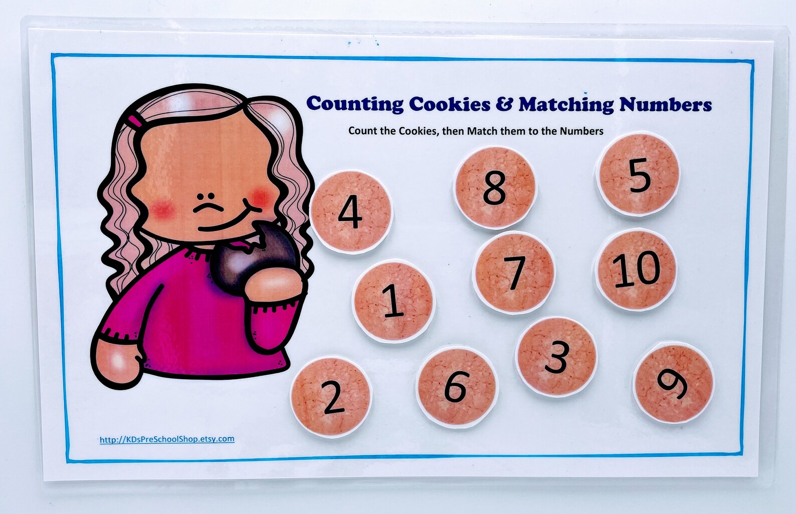 Count the Girls Cookies Match-up PreSchool/Homeschool Chart | Etsy
