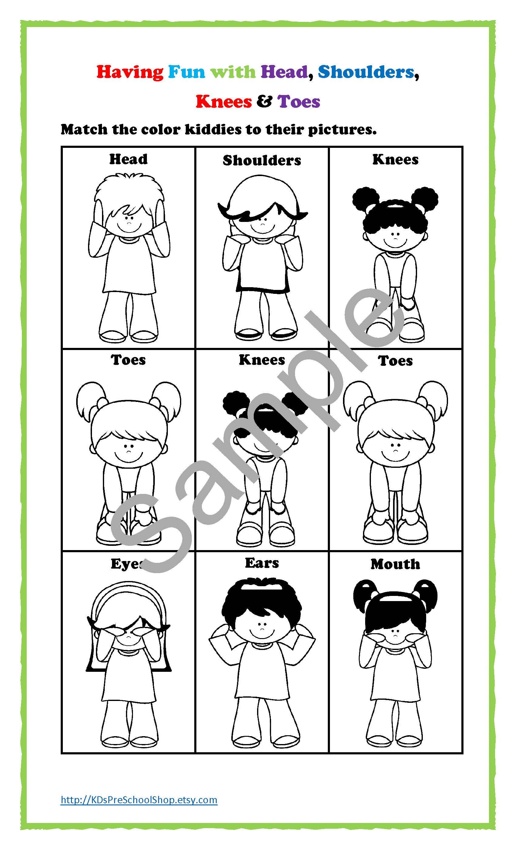 Head Shoulders Knees And Toes Printable