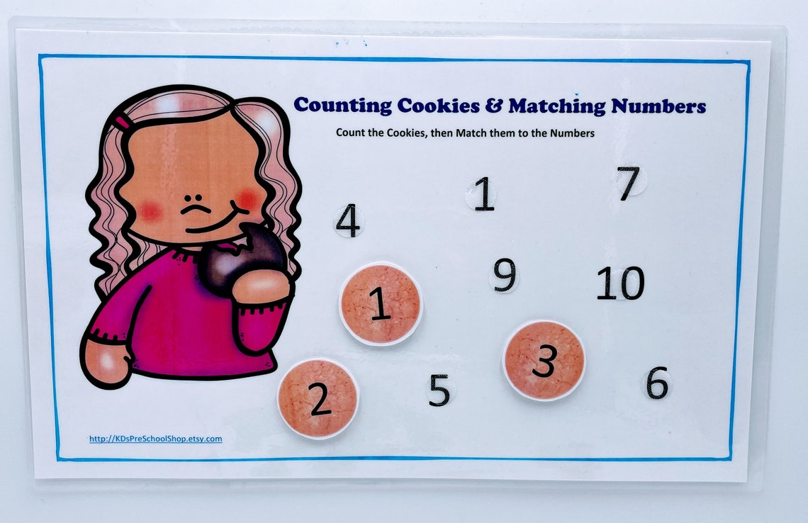 Count the Girls Cookies Match-up PreSchool/Homeschool Chart | Etsy