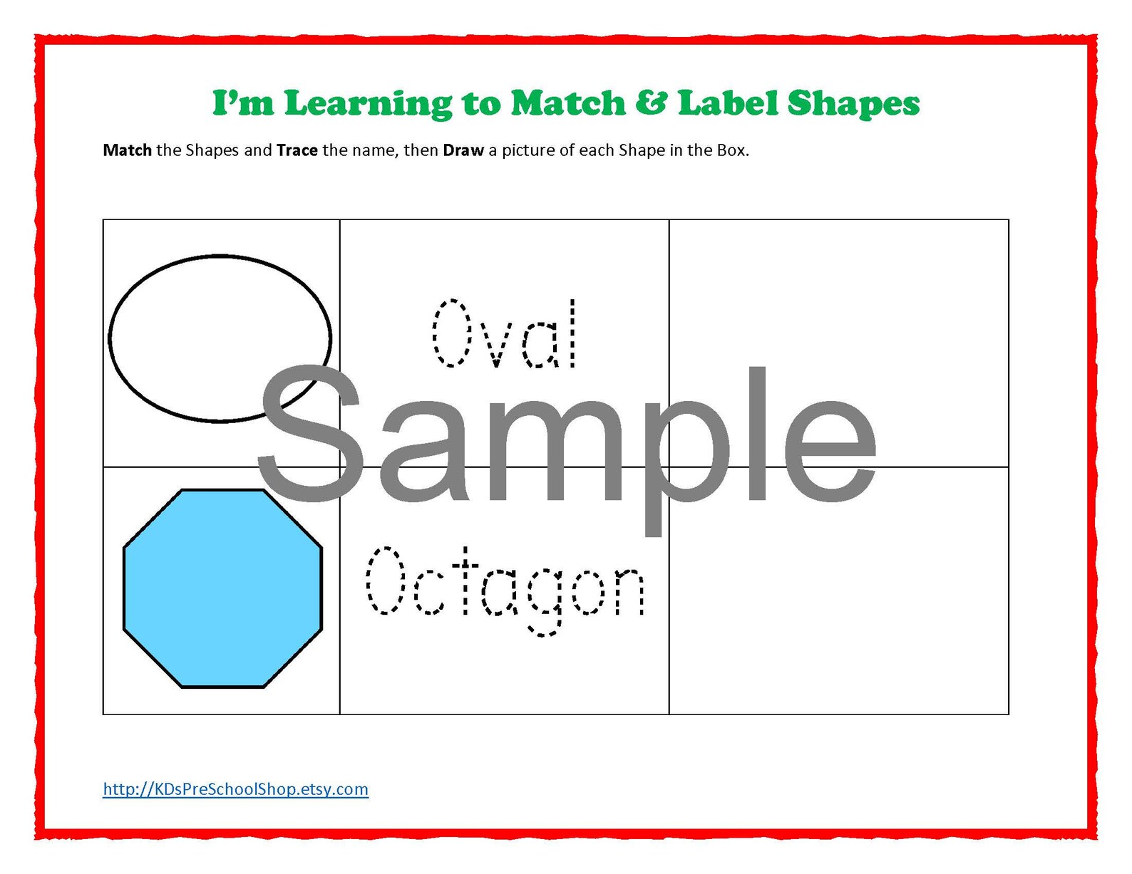 Matching & Labeling Shapes Preschool/home-school Printable - Etsy