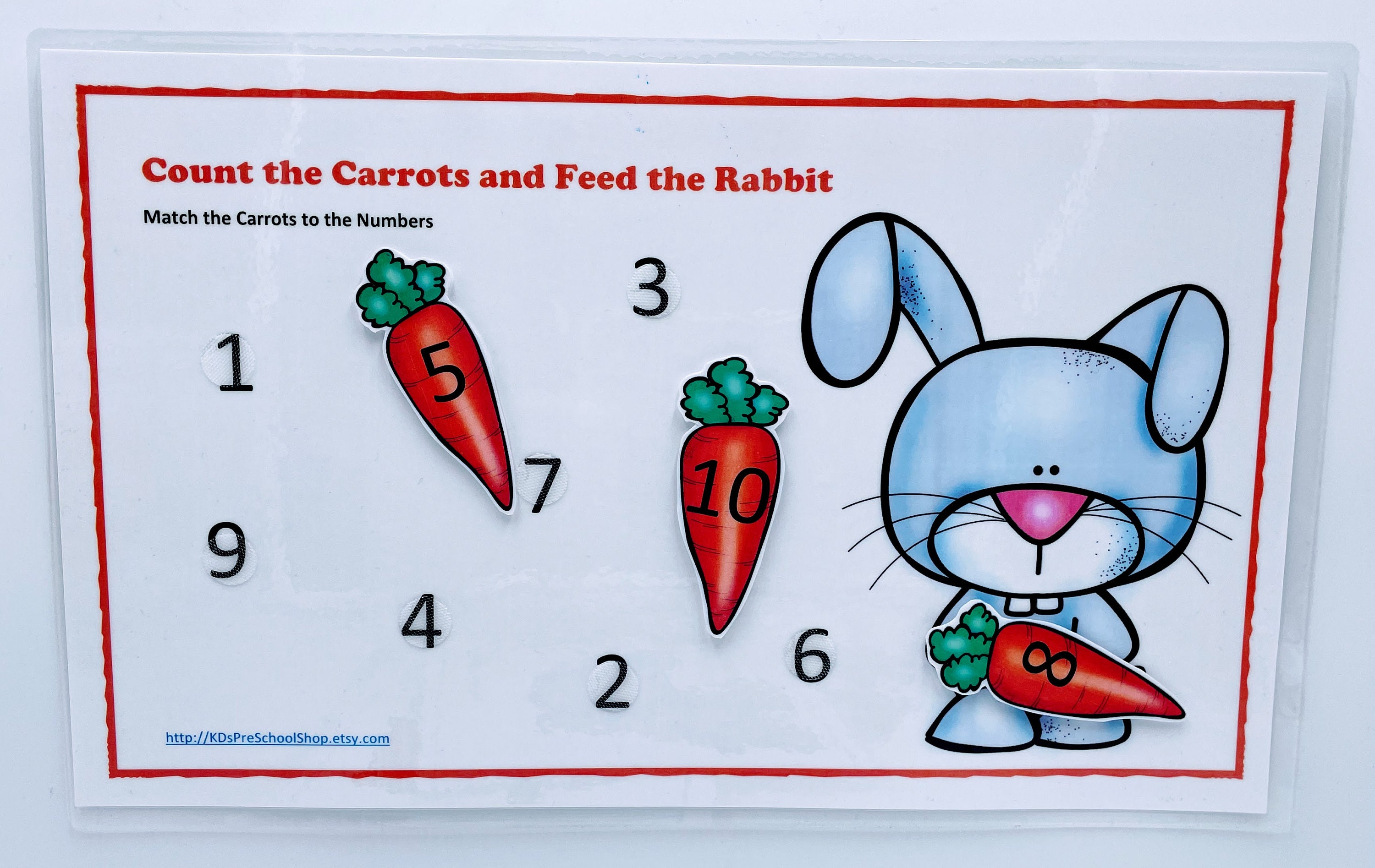 Count the Carrots & Feed the Rabbit Match-up Toddler | Etsy