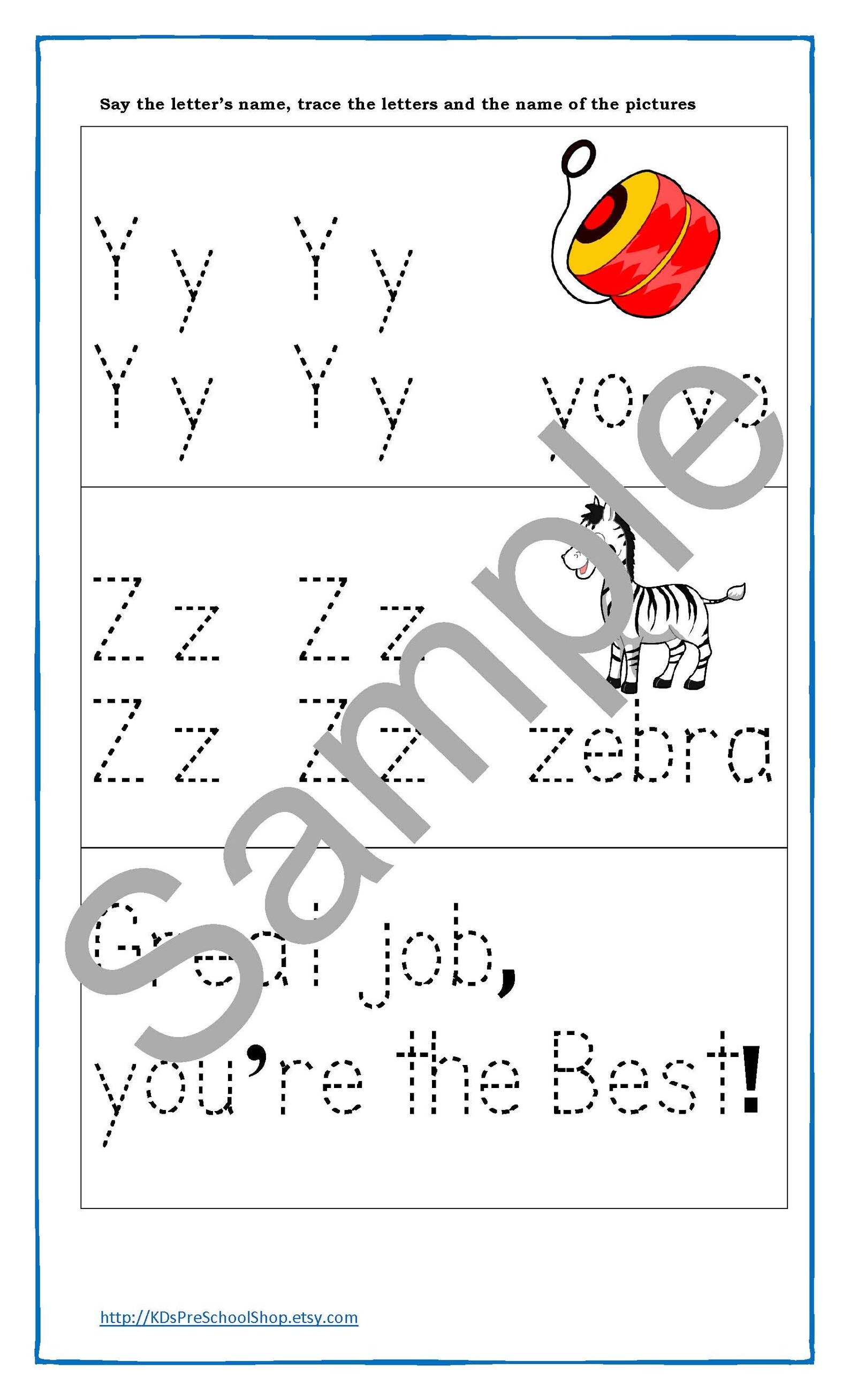 A to Z Alphabet Learning Chart Preschool Kindergarten/ - Etsy