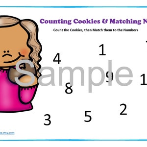 Count the Girls Cookies Match-up Preschool/homeschool - Etsy