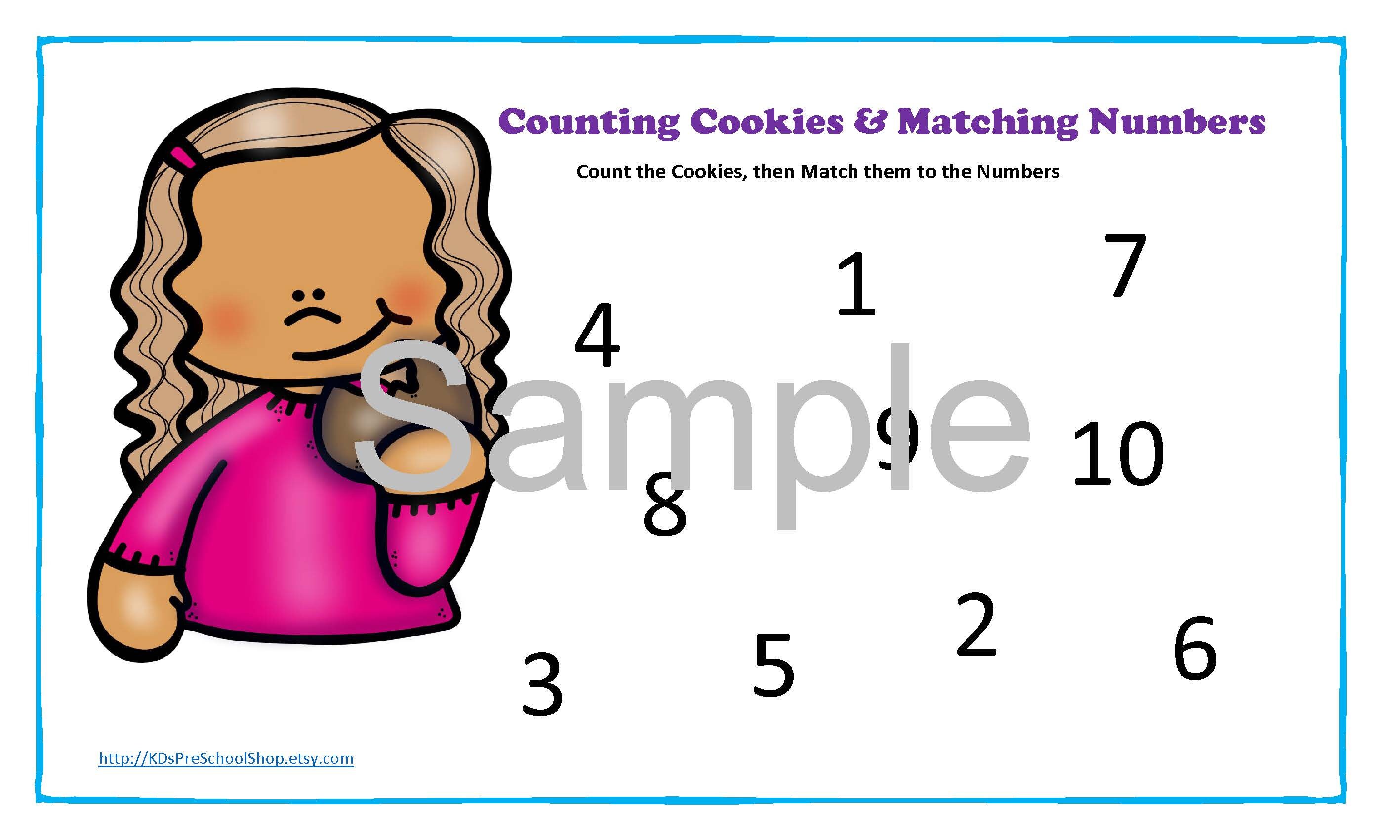 Count the Girls Cookies Match-up Preschool/homeschool - Etsy