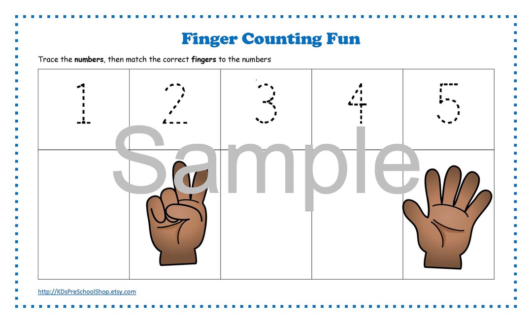 Counting Fingers & Tracing Numbers Preschool / Kindergarten / - Etsy