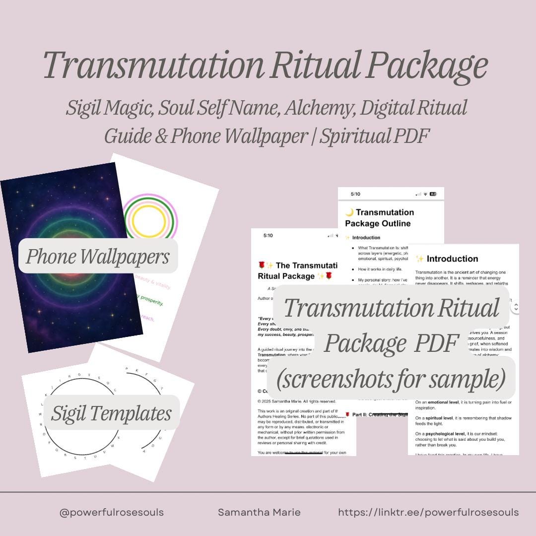 Transmutation Ritual Package: Sigil Magic, Soul Self Protection ...