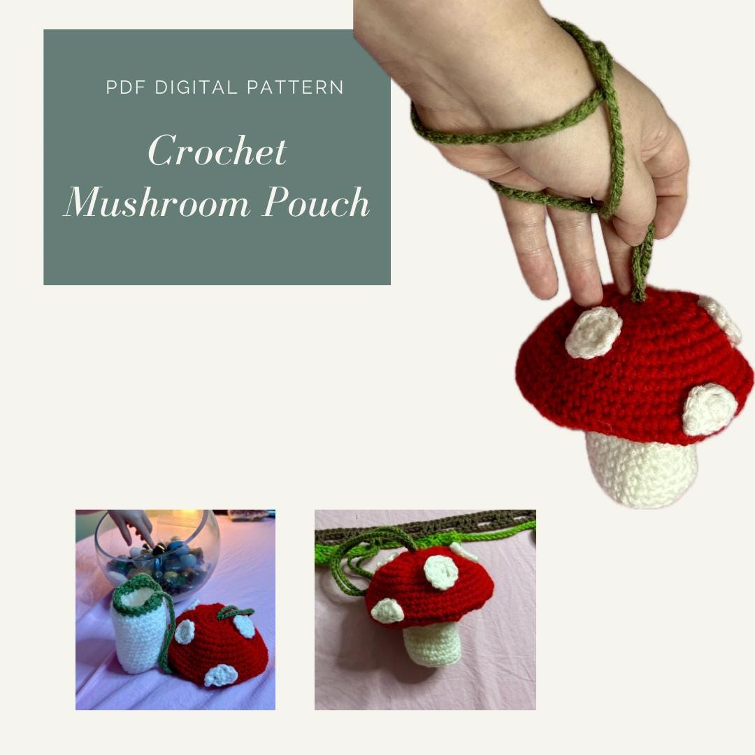 Crochet Mushroom Pouch Pattern! (PDF) - Etsy