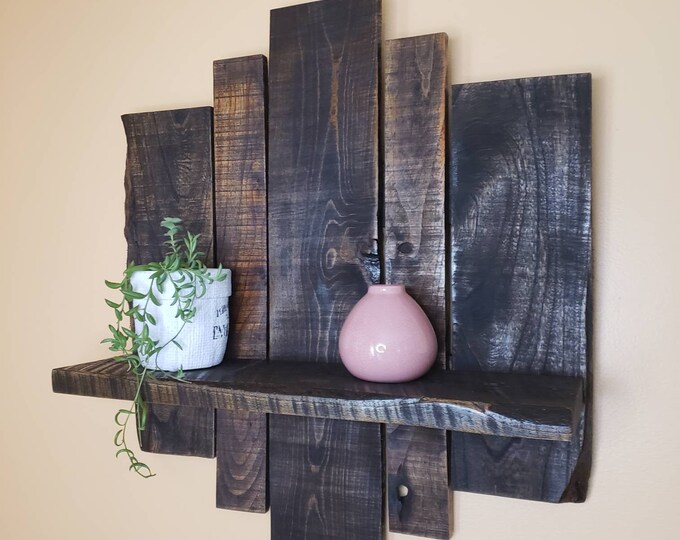 Pallet Wood Shelf, Rustic Reclaimed Wood Shelf Modern Farmhouse Rustic ...