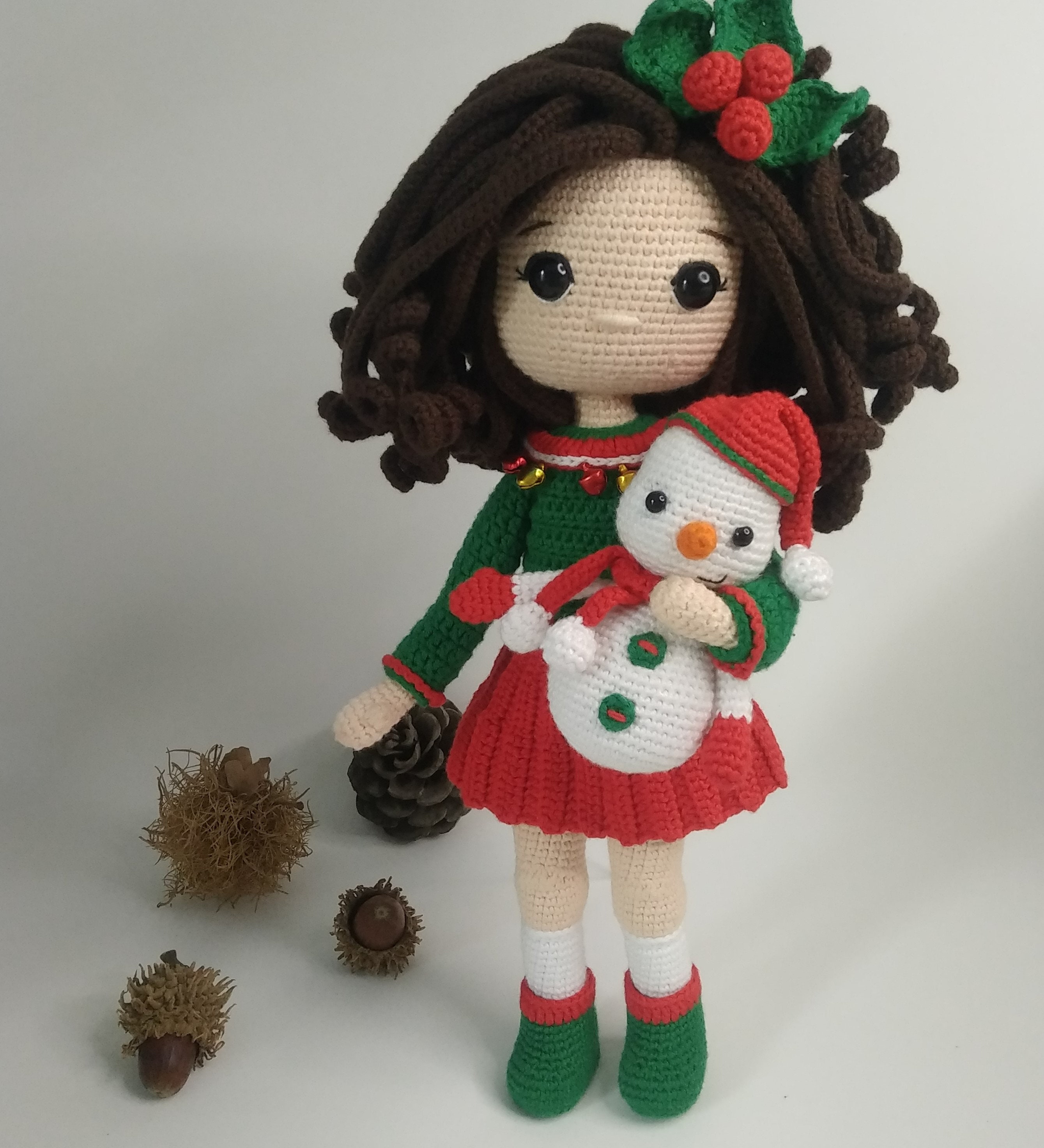 Crochet Pattern Doll Amigurumi Emily and Snowman English, Brazilian ...