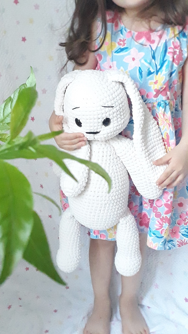 Velvet Bunny Crochet Pattern Long Eared Big Rabbit Amigurumi - Etsy