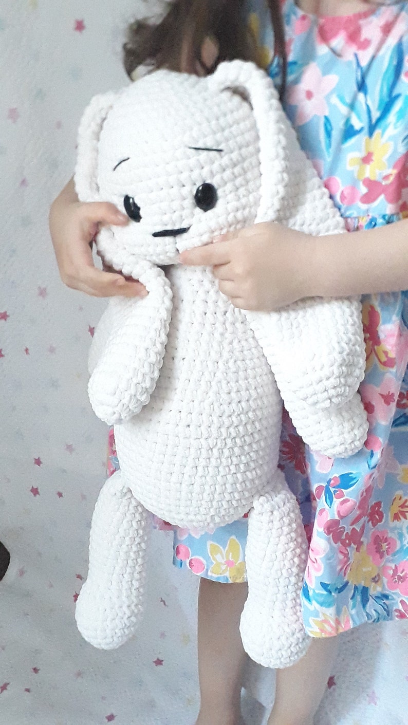 Velvet Bunny Crochet Pattern Long Eared Big Rabbit Amigurumi - Etsy
