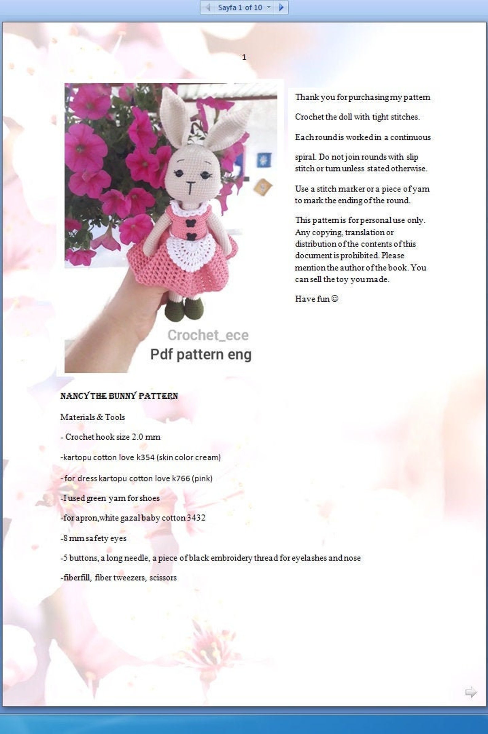 Bunny Crochet Pattern Nancy Pattern Pdf / Rabbit Pattern / | Etsy