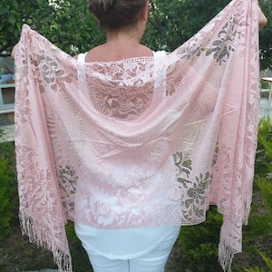 Light Blue Lace Wedding Shawl: Tulle Bridal Wrap - Etsy