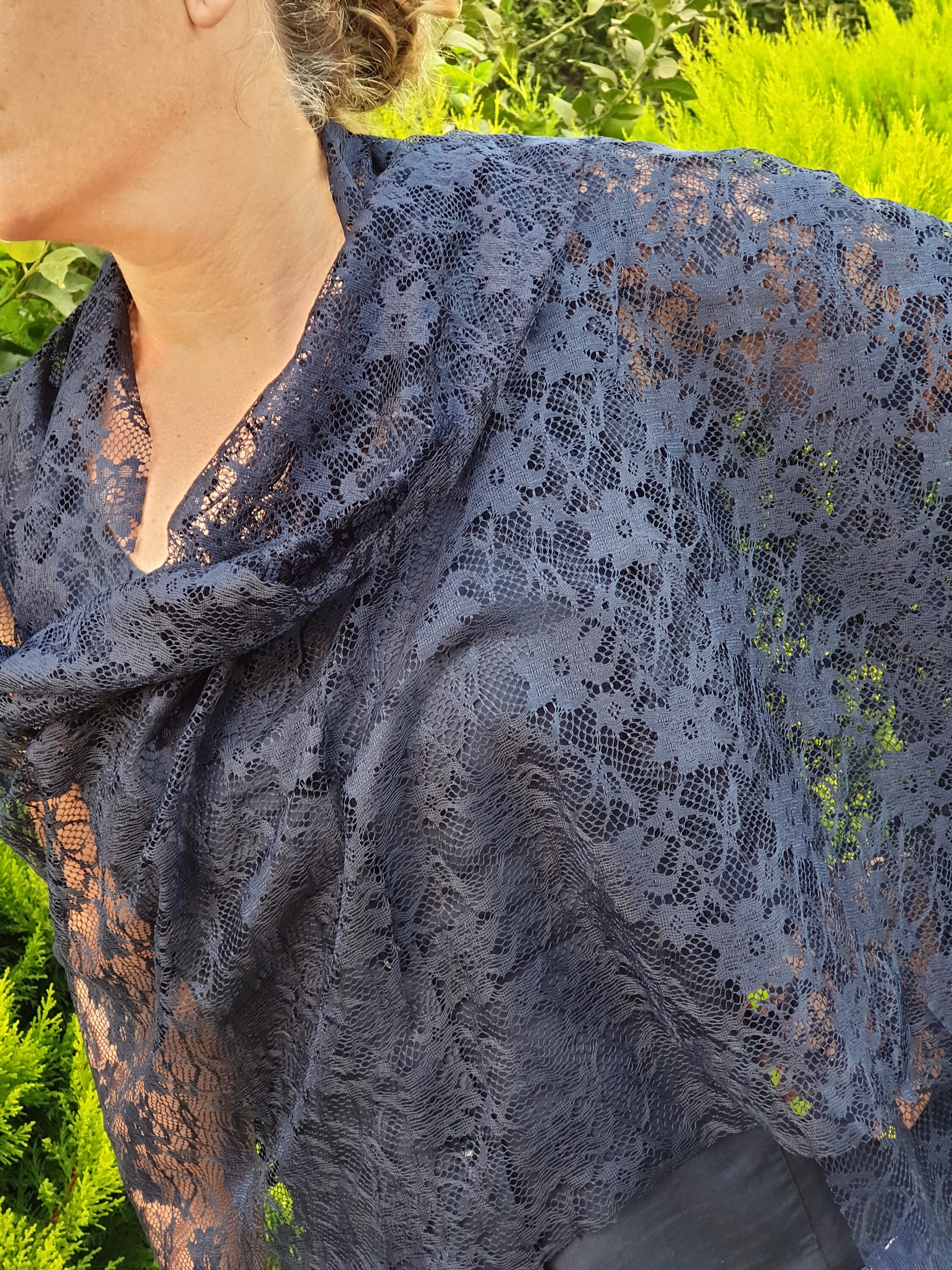 Navy Blue Lace Tulle Wedding Shawls..wedding Lace Wraps.wedding Shrug ...