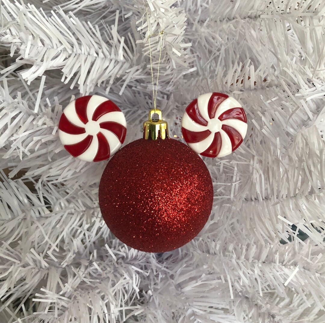 Peppermint Mickey Christmas Ornaments / Disney Ornaments / Red and ...