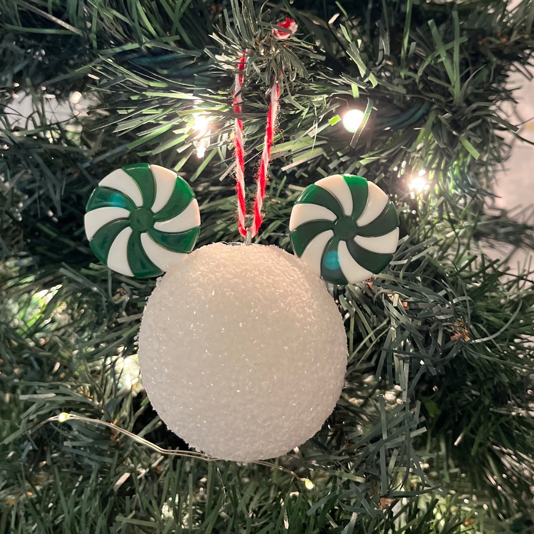 Peppermint Mickey Christmas Ornaments / Disney Ornaments / Red and ...