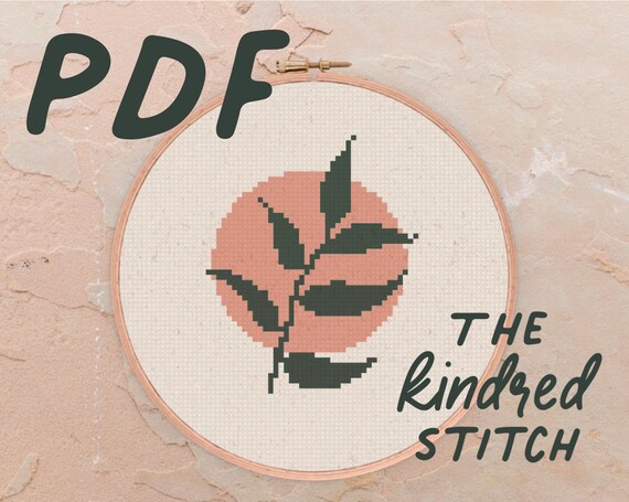 Abstract Modern Cross Stitch Pattern PDF Easy Beginner Pink - Etsy