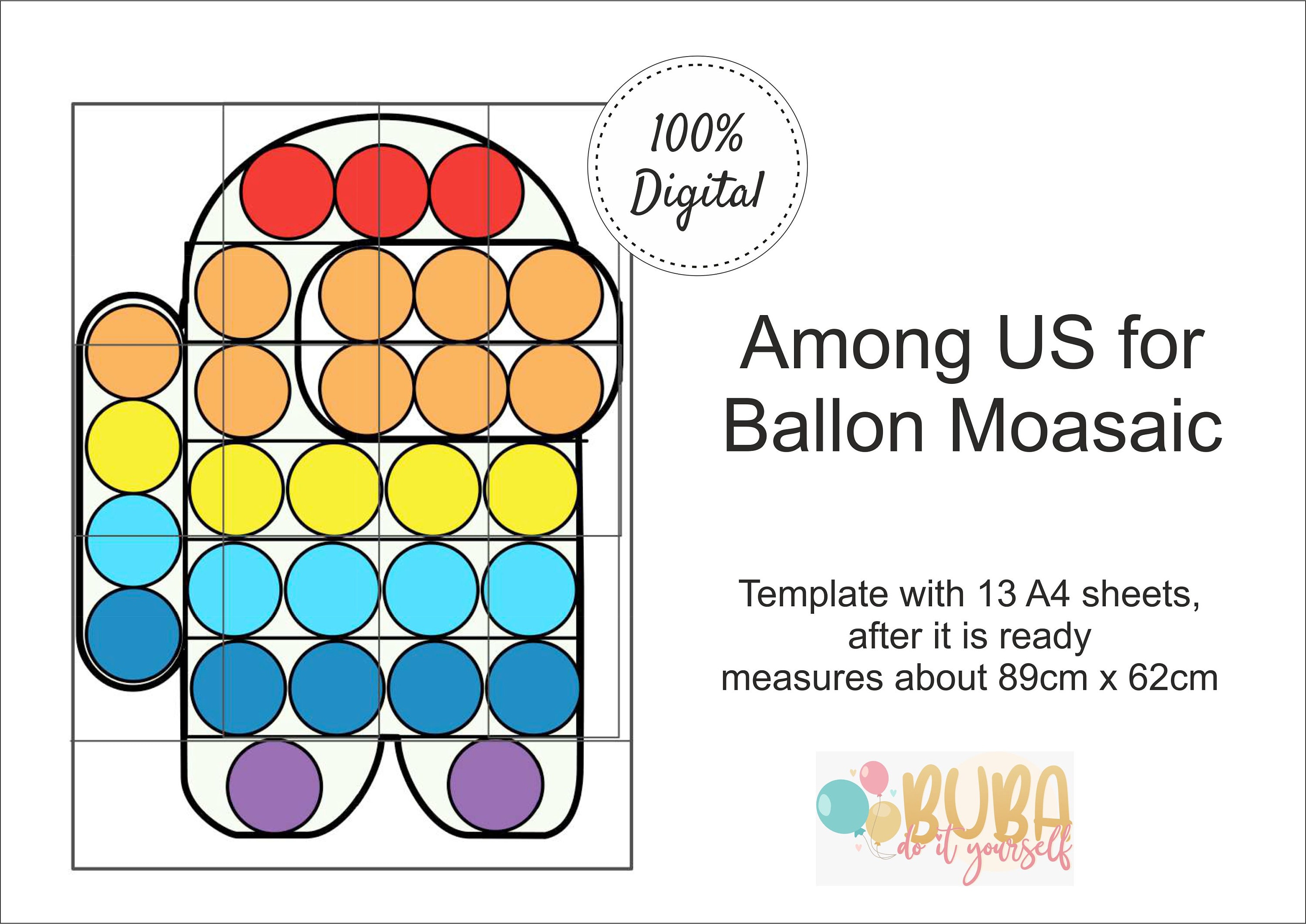 AMONG US - Pop It - Balloon Mosaic Template - Imposter Party - Etsy