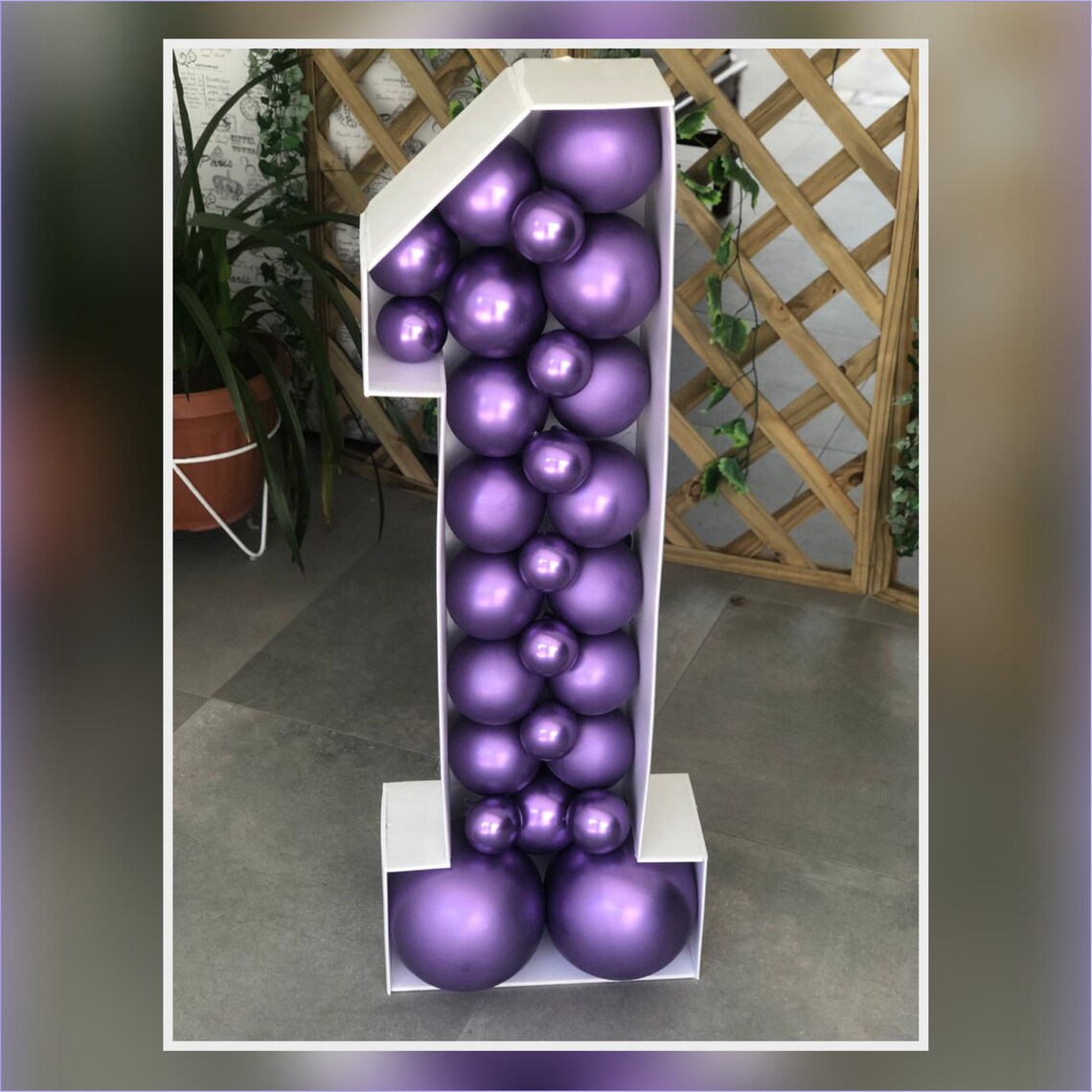  Number 1 Balloon Mosaic Template Etsy