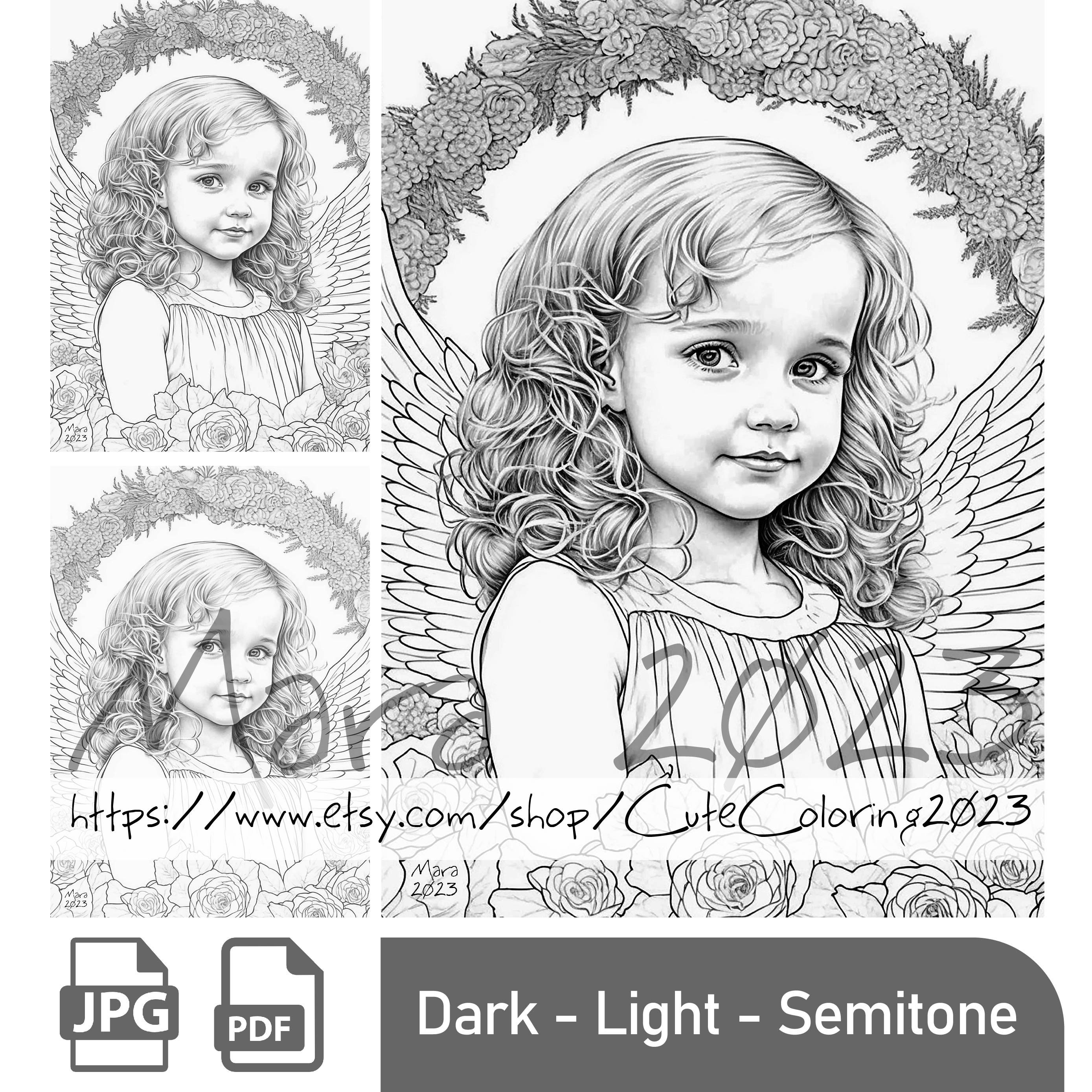 A Little Angel Coloring Page Printable Coloring Pages Book - Etsy