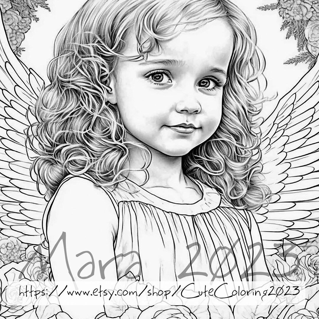 A Little Angel Coloring Page Printable Coloring Pages Book - Etsy