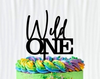 Animal Themed Line Cake Topper Set Two Wild Cake Topper Set Wild One ...